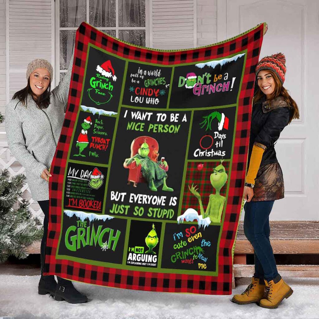 I Want to Be a Nice Person Grinch Fleece Blanket Christmas - Etsy