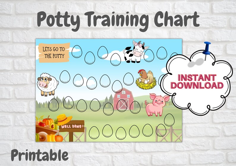 Farm Animal Potty Training Chart PDF Printable - Etsy