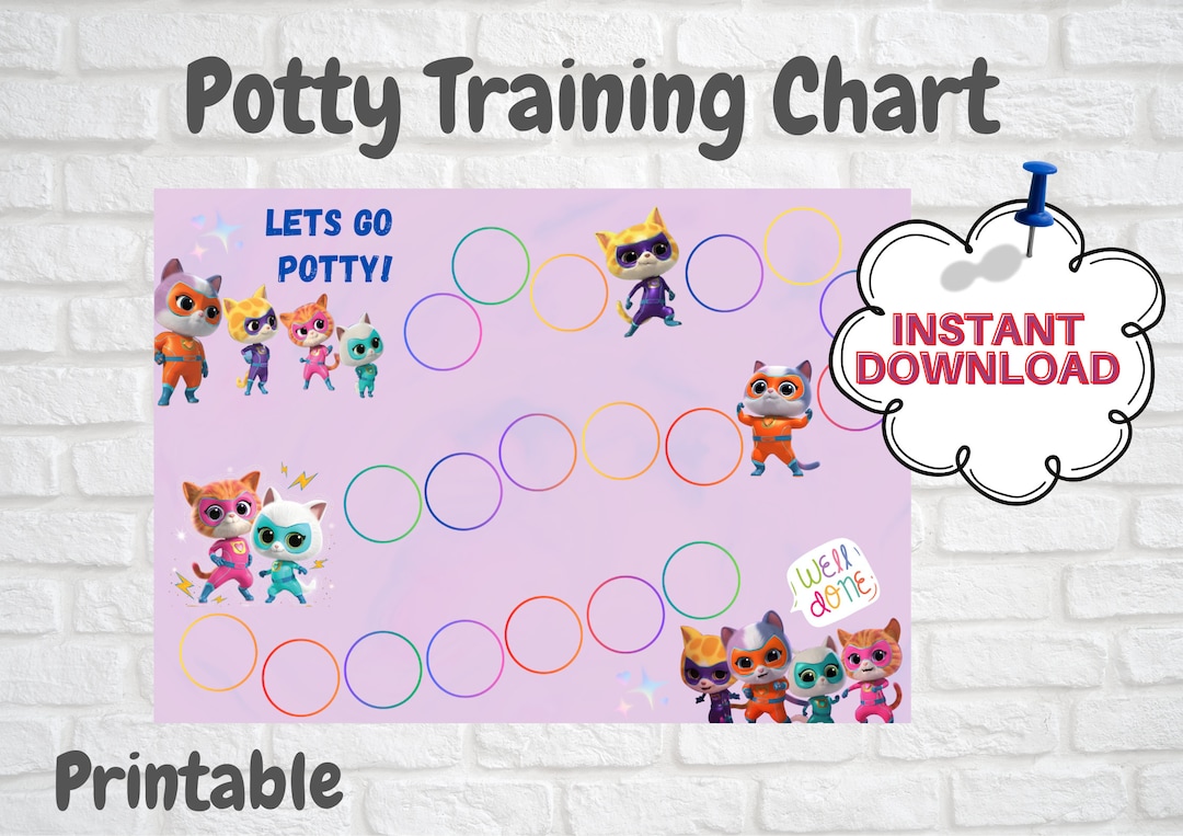 Super Kitties Potty Training Chart - PDF - Printable - Etsy UK