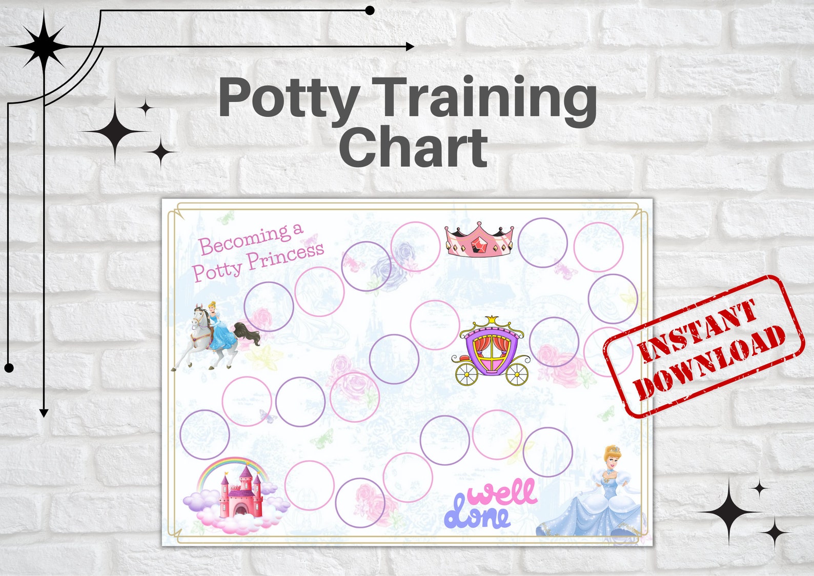 Princess Potty Training Chart - PDF - Printable - Etsy