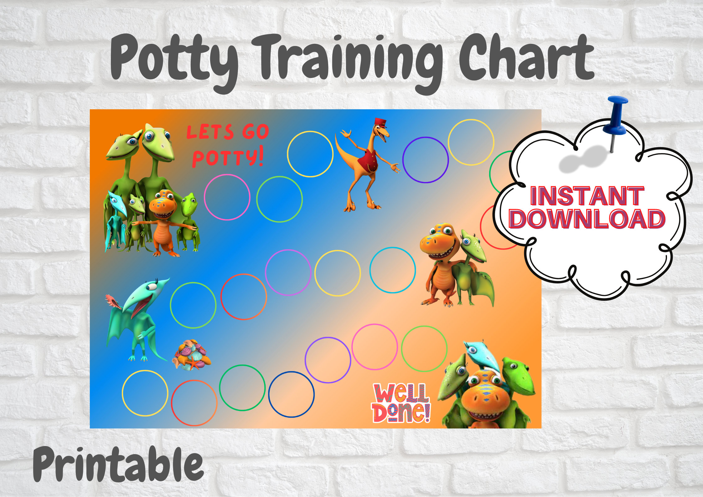 Dinosaur Train Potty Training Chart - PDF - Printable - Etsy