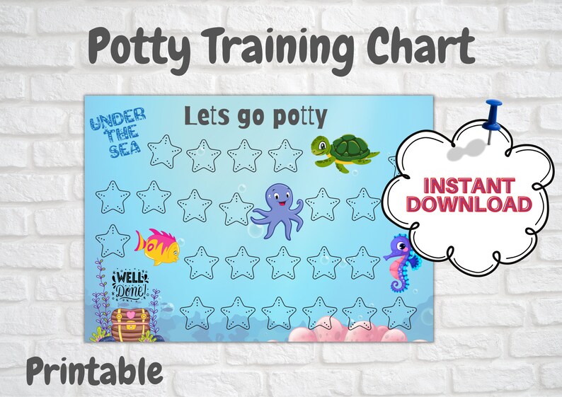 Under the Sea Potty Training Chart - PDF - Printable - Etsy