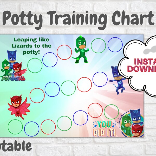 Potty Training Chart Pj Mask - Etsy