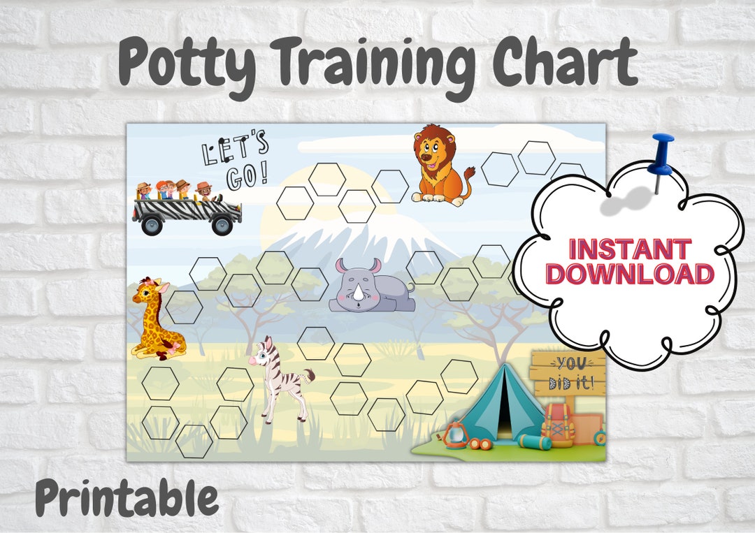 Safari Animals Potty Training Chart - PDF - Printable - Etsy