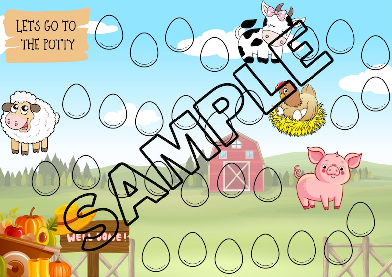 Farm Animal Potty Training Chart PDF Printable - Etsy