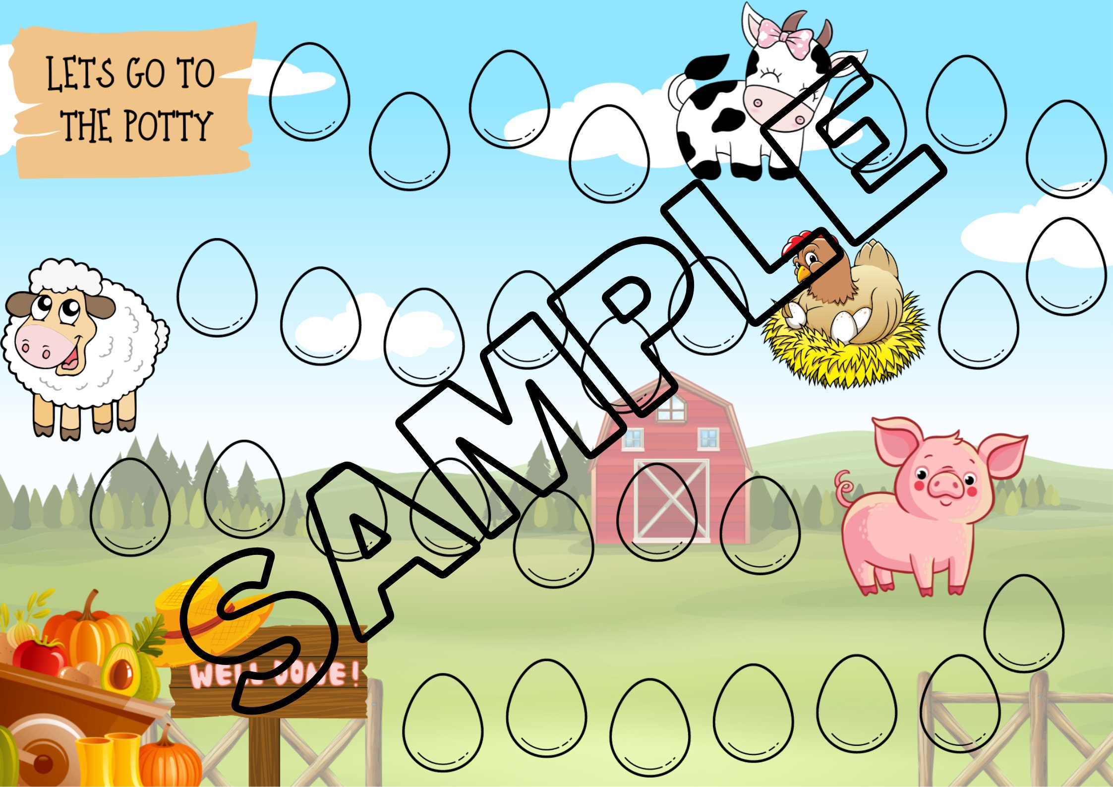 Farm Animal Potty Training Chart PDF Printable - Etsy