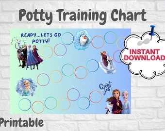 Frozen Potty Training Chart Printable, Toilet Training Chart, Toileting ...