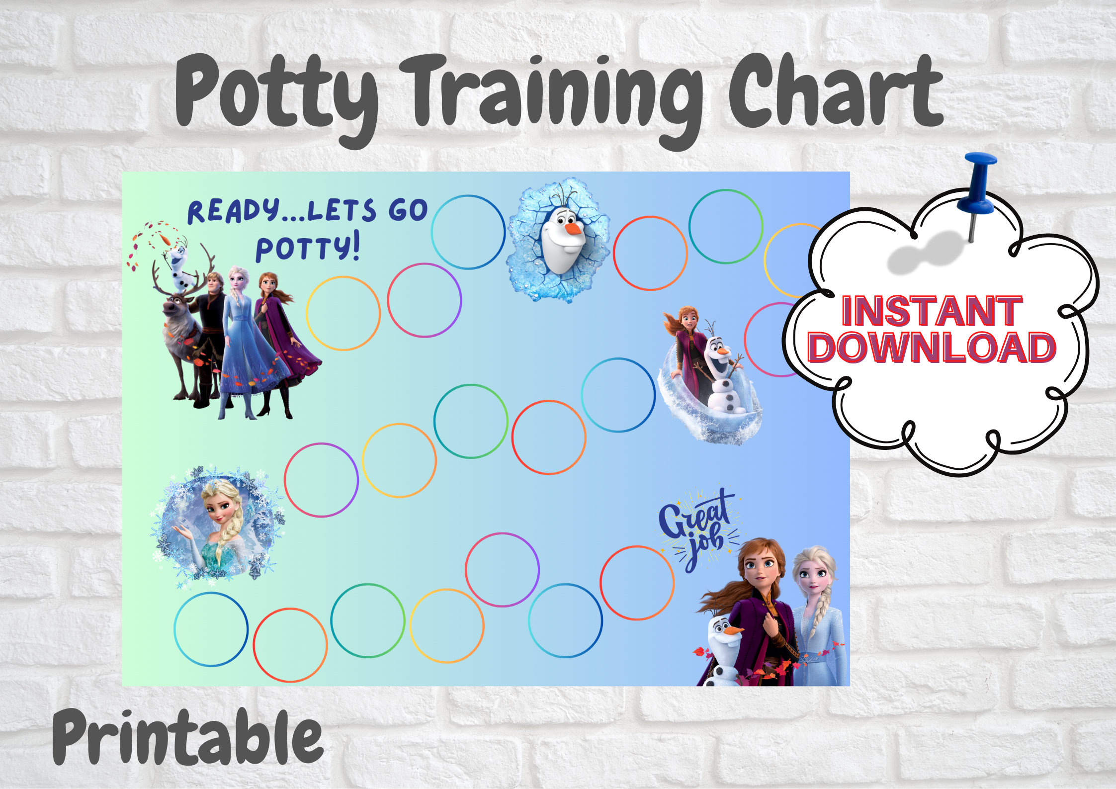 Frozen Potty Training Chart - PDF - Printable - Etsy