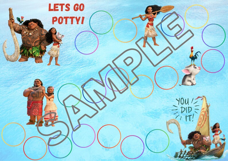 Moana Potty Training Chart - PDF - Printable - Etsy