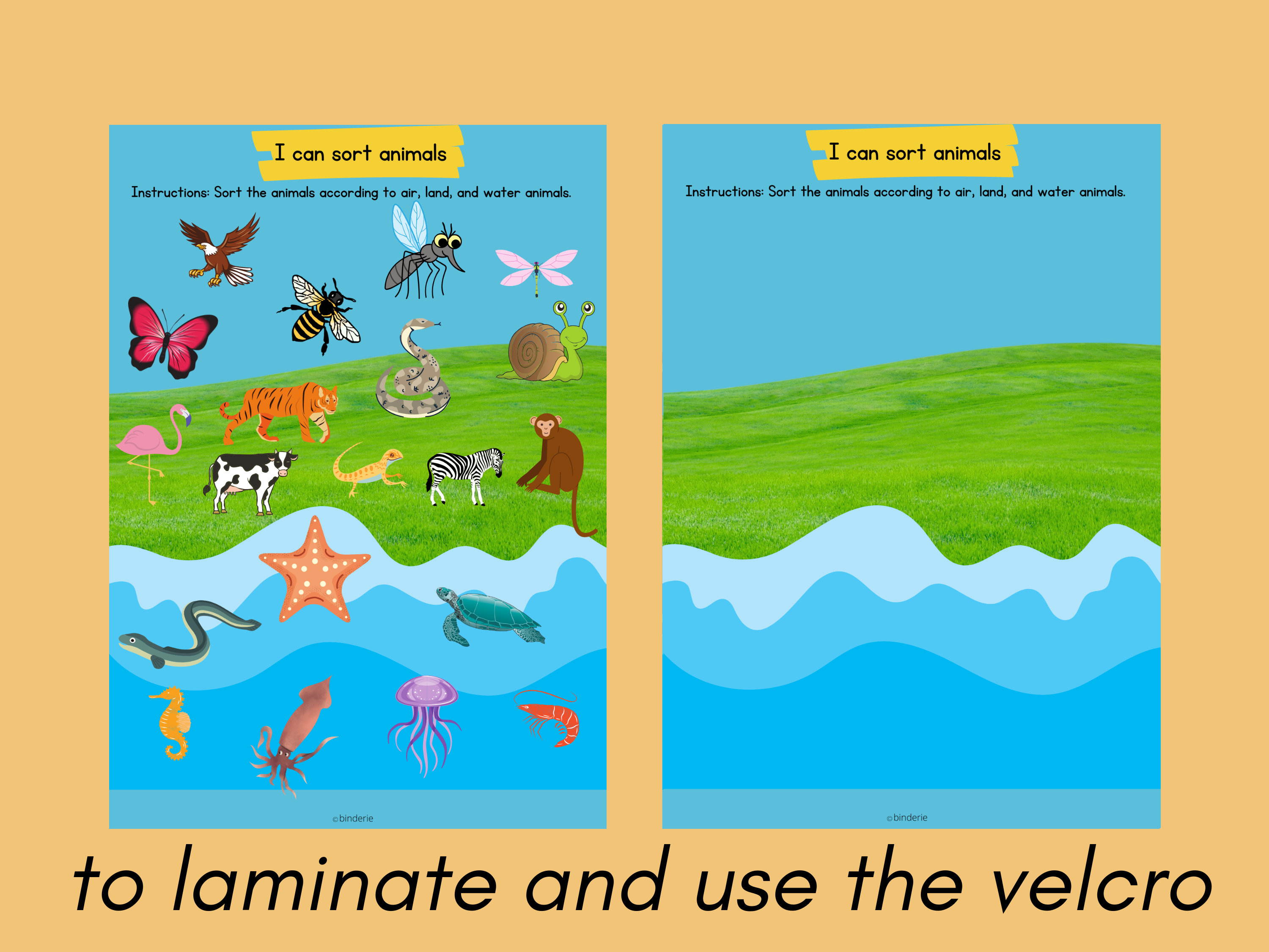 Advanced Land Air Water Animals Sorting Activity Busy Book - Etsy Hong Kong