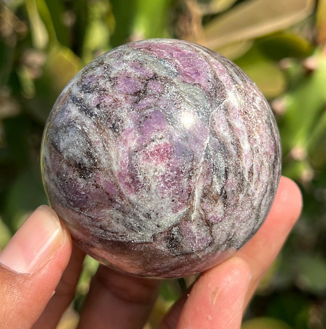 Beautiful Large 55 MM Ruby Matrix Sphere ,healing Crystal Chakra Energy ...