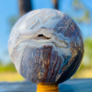 245 Mm Huge Grey Ocean Jasper Large Druzy Sphere ,metaphysical Crystal ...