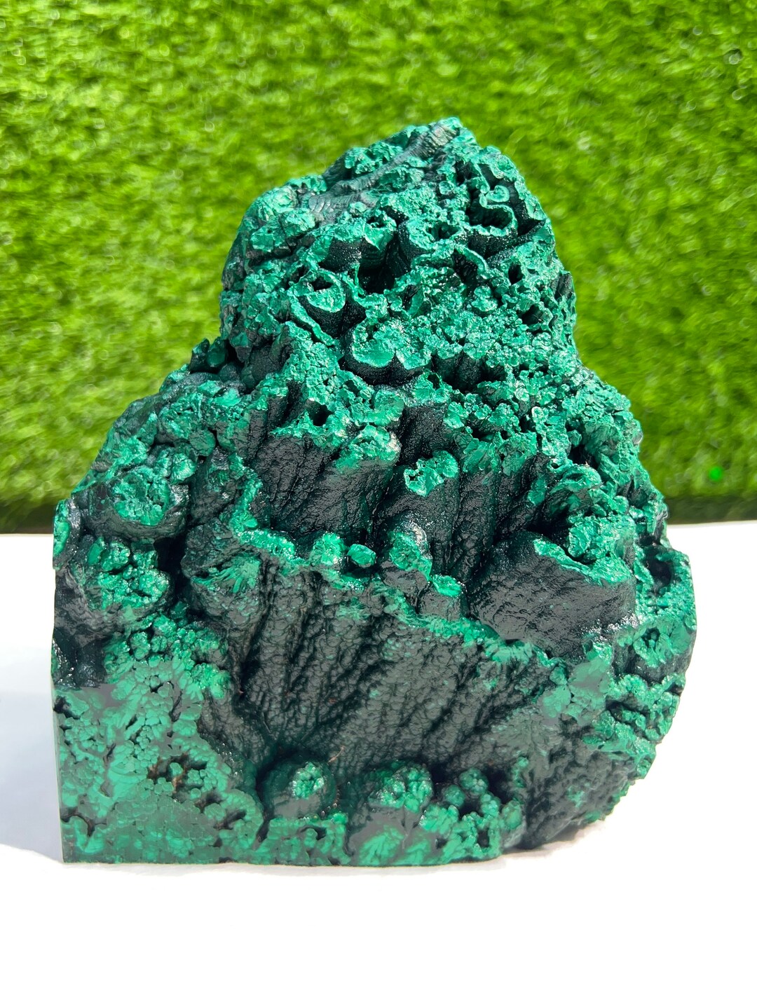 Large Druzy Malachite Freeform: Rare Flower Design, 240 Mm - Etsy