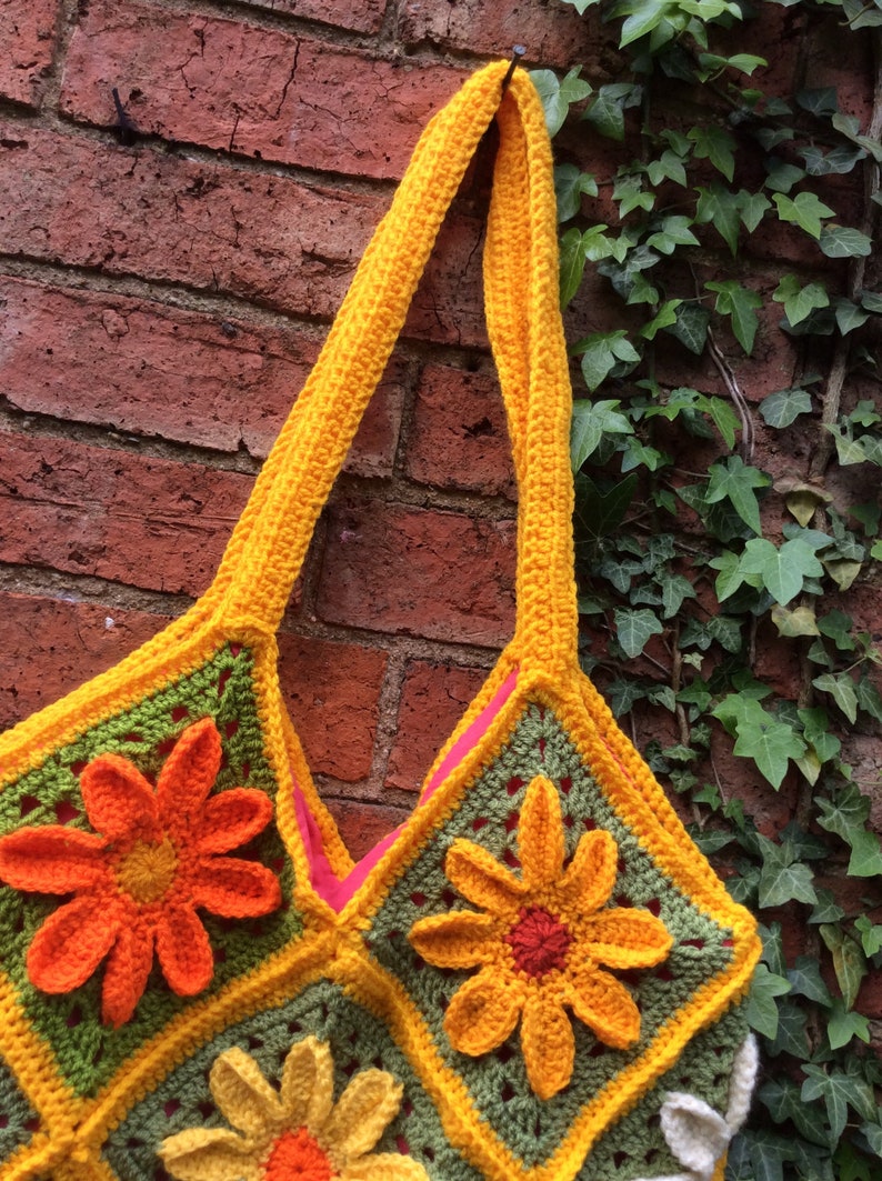 Retro Crochet Shoulder Bag - Etsy