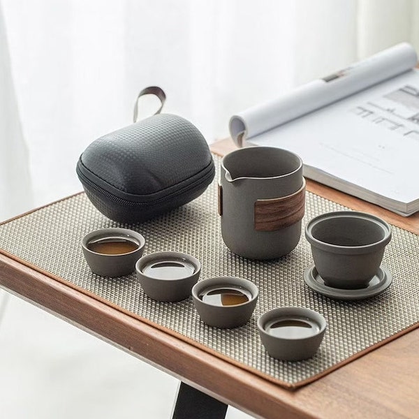 Ceramic Portable Tea Set - Etsy