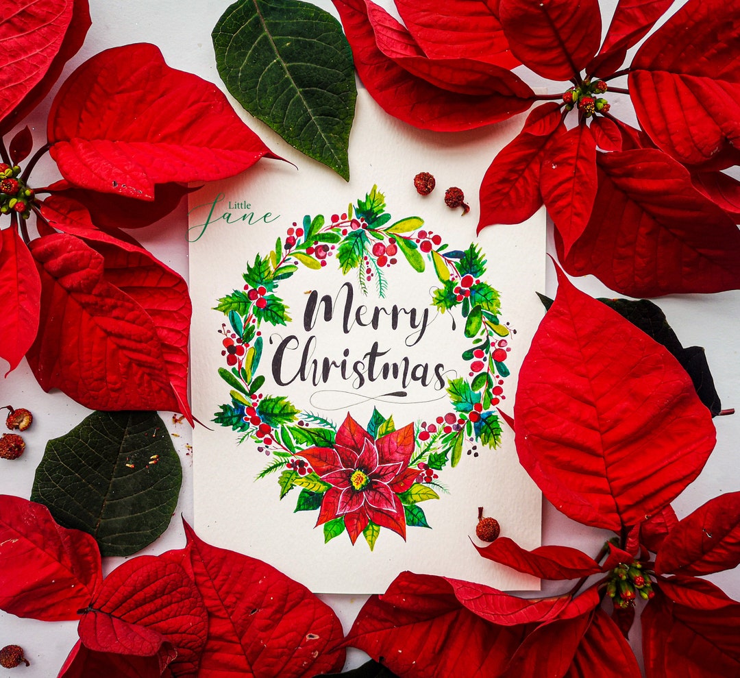 Digital Christmas Wreath PNG Watercolour Clip Art PNG - Etsy