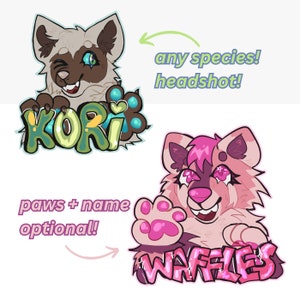 Custom Furry Fursona Badge Art - Etsy