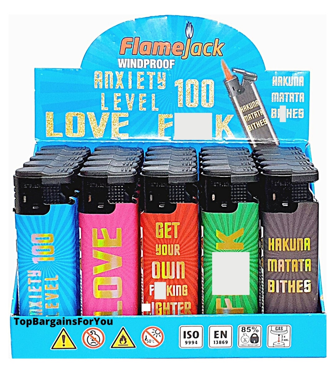 5 X FLAMEJACK Jet Lighters GET Your OWN Rare Designs Windproof ...