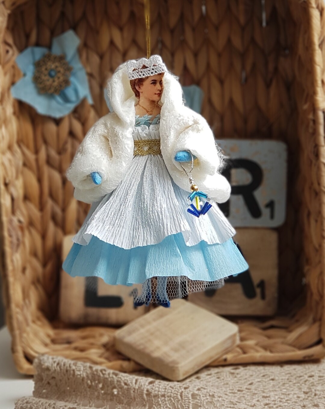 Handmade Victorian Paper Doll Fanny Christmas Ornament - Etsy