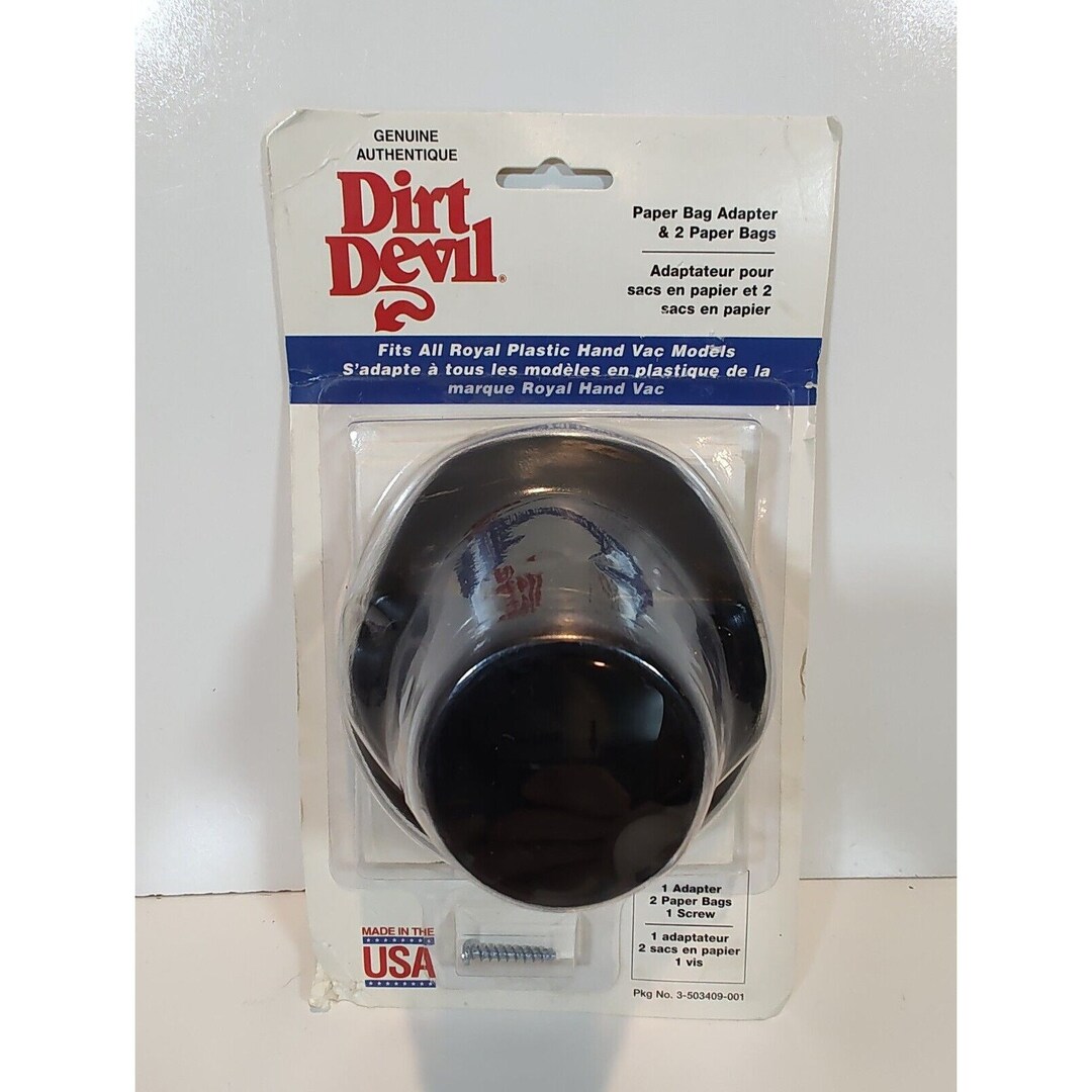 Geniune Royal Dirt Devil Paper Bag Adapter & 2 Bags NOS Package Hand ...