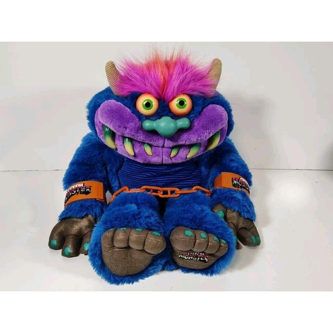 My Puppet Monster With Chains Talking Vintage 2001 Toymax Stuffed ...