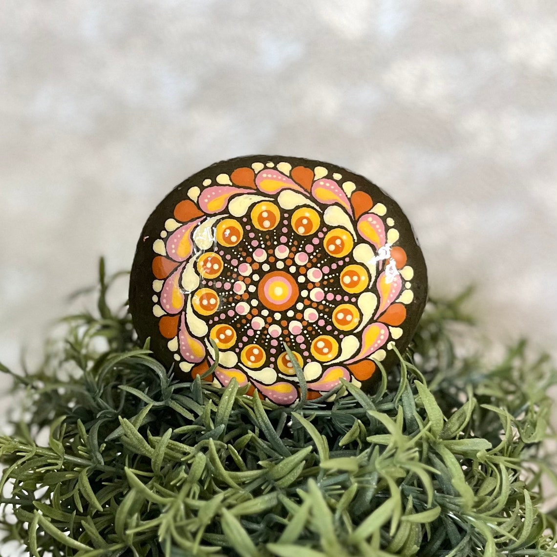 Hand Painted Rock Dot Mandala - Etsy