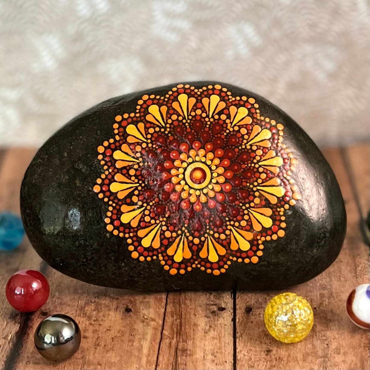 Hand Painted Rock Dot Mandala - Etsy