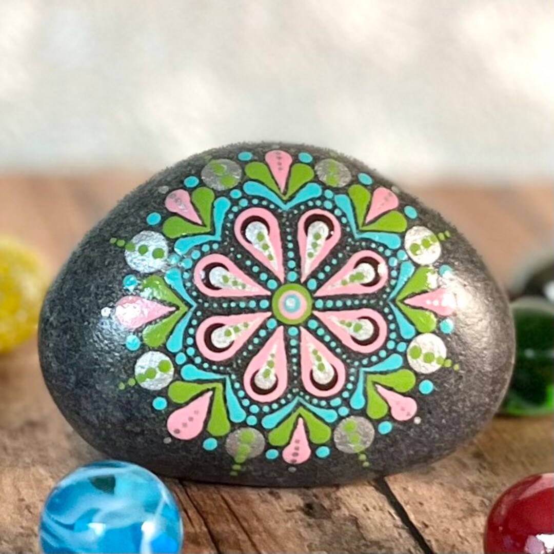 Hand Painted Rock Dot Mandala - Etsy