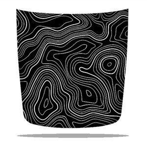 Topographical Hood Vinyl Decal Fits JEEP COMPASS 2017 2018 2019 2020 ...