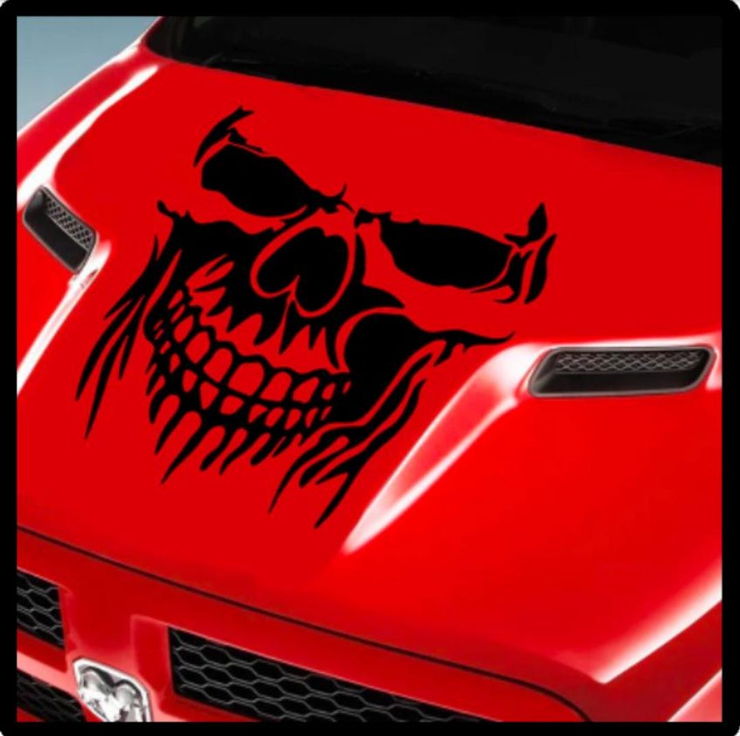 Hood Blackout Vinyl Decal Sticker Matte Black Grim Reaper Custom for ...