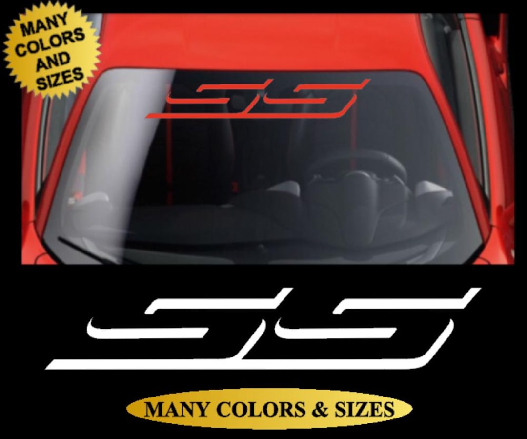 SS Text Windshield Vinyl Decal Sticker Body Rocker Quarter Panel ...