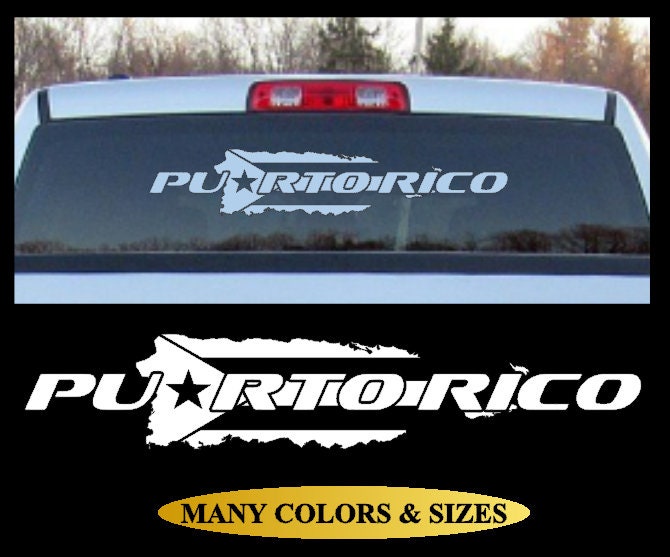Puerto Rico Windshield Vinyl Decal Sticker Body Rocker Quarter Panel ...