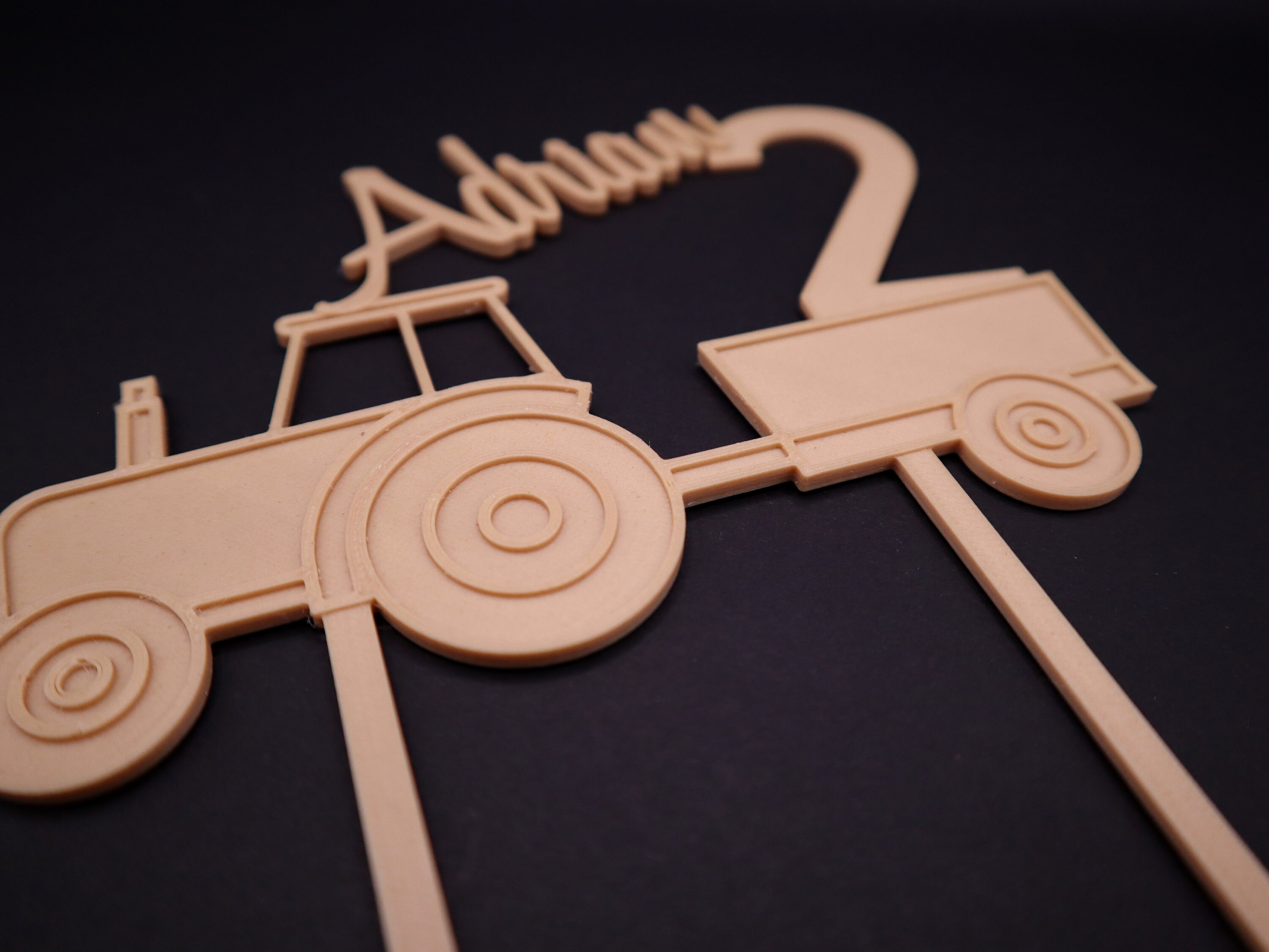 Traktor Cake Topper mit Name und Zahl, personalisierter Tortenstecker ...