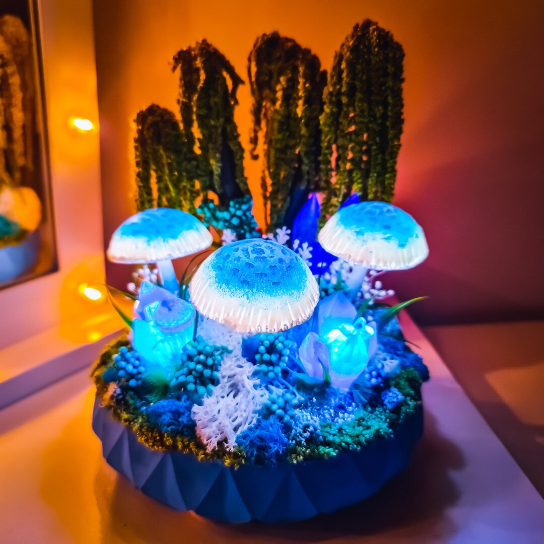 Giant Mushroom Lamp, Mushroom Light, Glowing Fungi, Fairy Tale Land ...