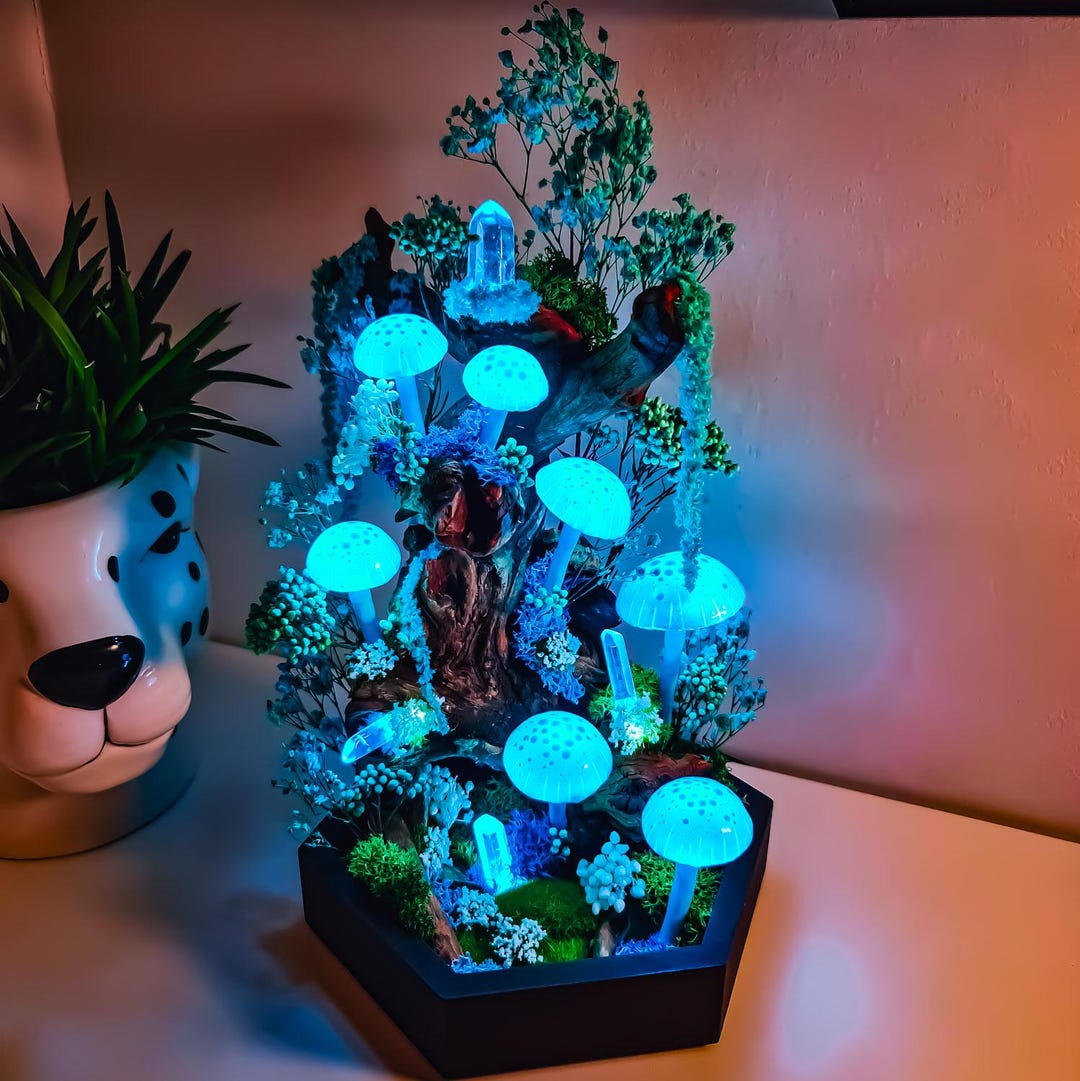 Giant Mushroom Lamp, Mushroom Light, Glowing Fungi, Glowing Mushrooms ...