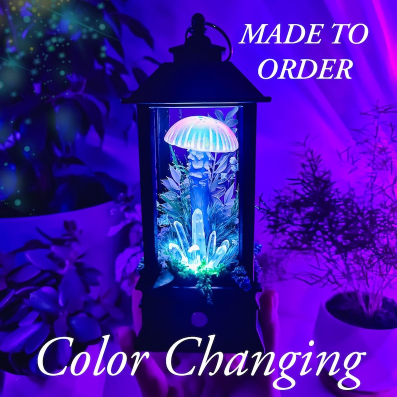 Handmade Color Changing Mushroom Lantern – Fantasy LED Night Light, USB ...