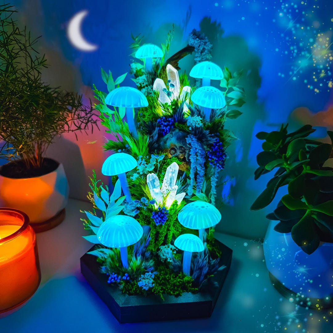 Giant Mushroom Lamp, Mushroom Light, Glowing Fungi, Glowing Mushrooms ...