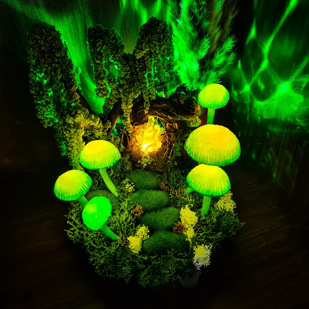 Giant Mushroom Lamp, Mushroom Light, Glowing Fungi, Fairy Tale Land ...