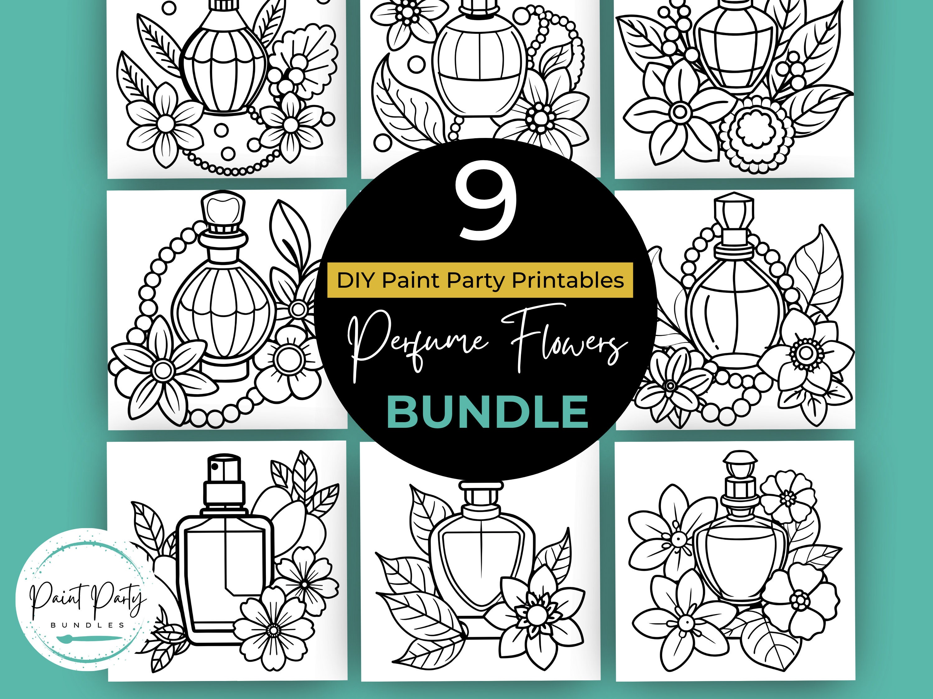 Adult Paint & Sip Party Printable Bundle | DIY Painting Parties ...