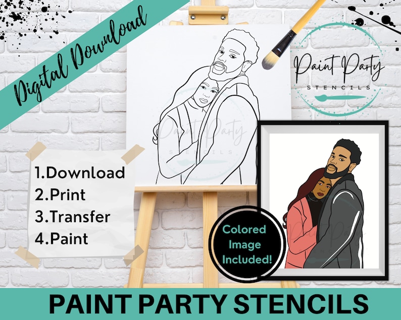 Sip and Paint Outline Png Diy Canvas Coloring Page Diy Paint Kit Png ...