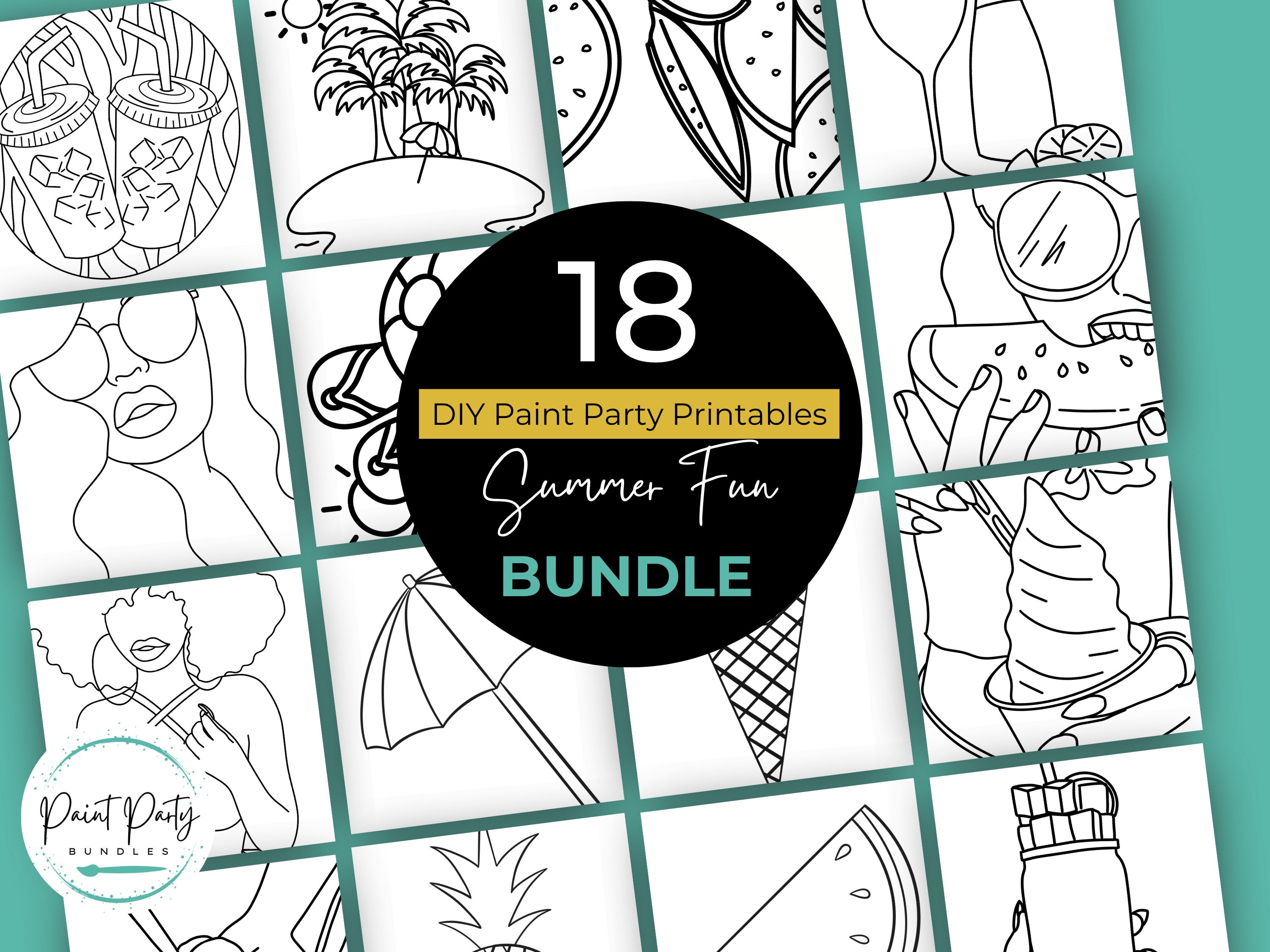 Adult Paint Party Printable Bundle DIY Paint Party Printable Printable ...