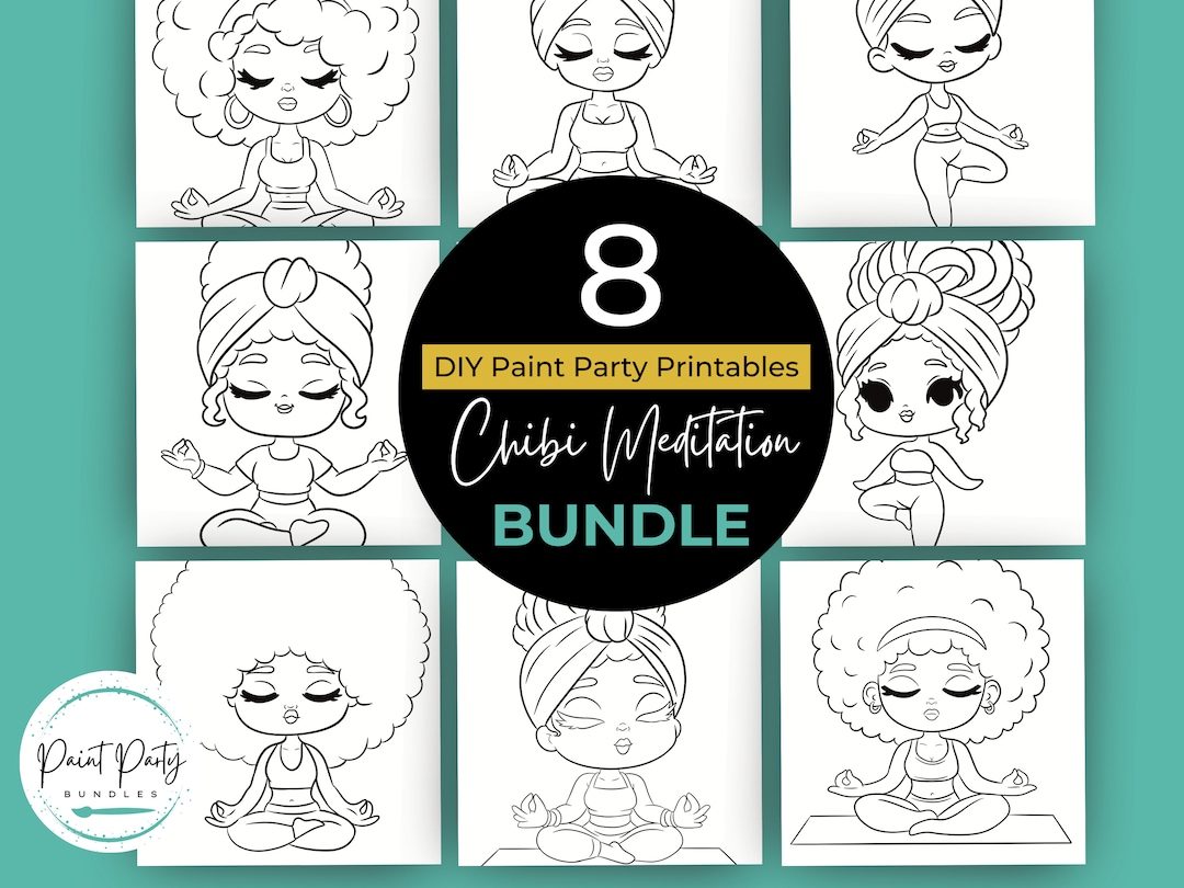 Chibi Doll Paint Party Printable Bundle| DIY Paint Party Printable ...