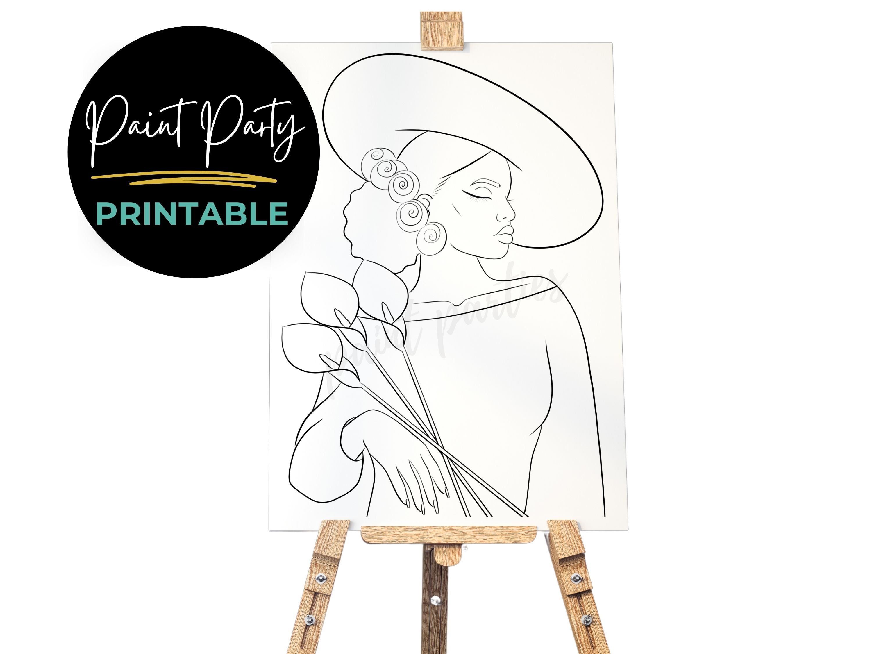 DIY Paint Party/ Pre-drawn /outline Canvas /adult Painting / Paint ...