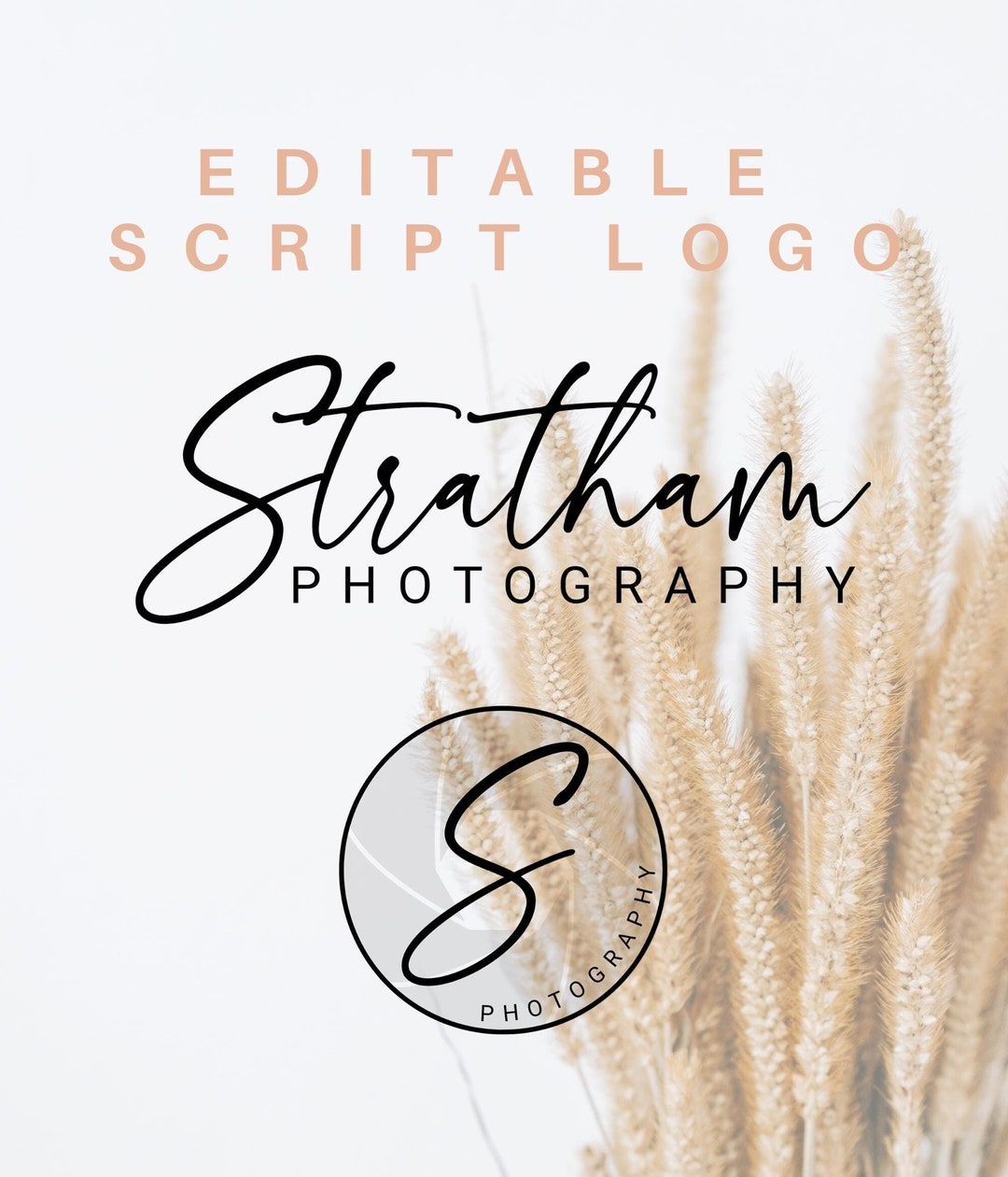 Script DIY Logo Design Editable Black and White Logo Design Small ...