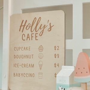 Personalized Kids Cafe Menu Sign: Play Kitchen Decor - Etsy