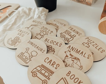 Wooden Toy Box Labels Storage Labels Playroom Decor Nursery Decor Home ...