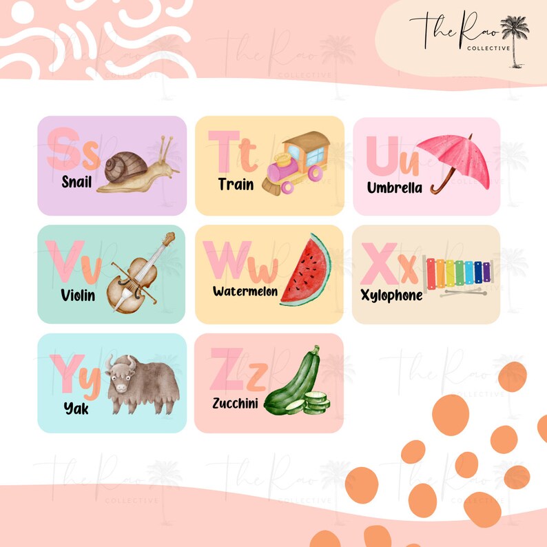 Alphabet Flashcards Pastel Montessori Printable Digital Download ...