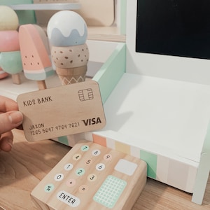 Wooden Play Credit Card/ Pretend Money / Pretend Play / Imaginative ...