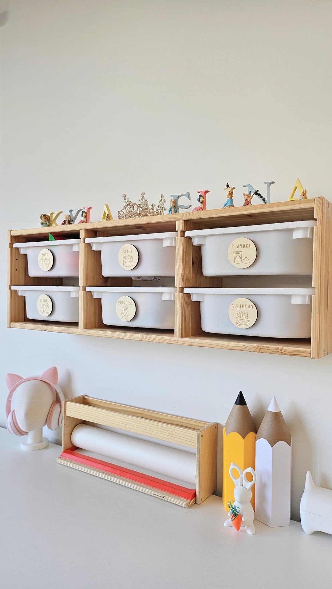 Custom Wooden Toy Storage Labels: Nursery Playroom Decor - Etsy