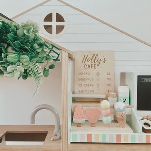 Personalised Cafe Sign , Kids Playroom Decor Wooden Cafe Sign, Pretend ...